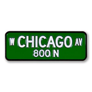 Chicago Street Sign Enamel Pin - Cast in Metal - Chicago Avenue Pin ...
