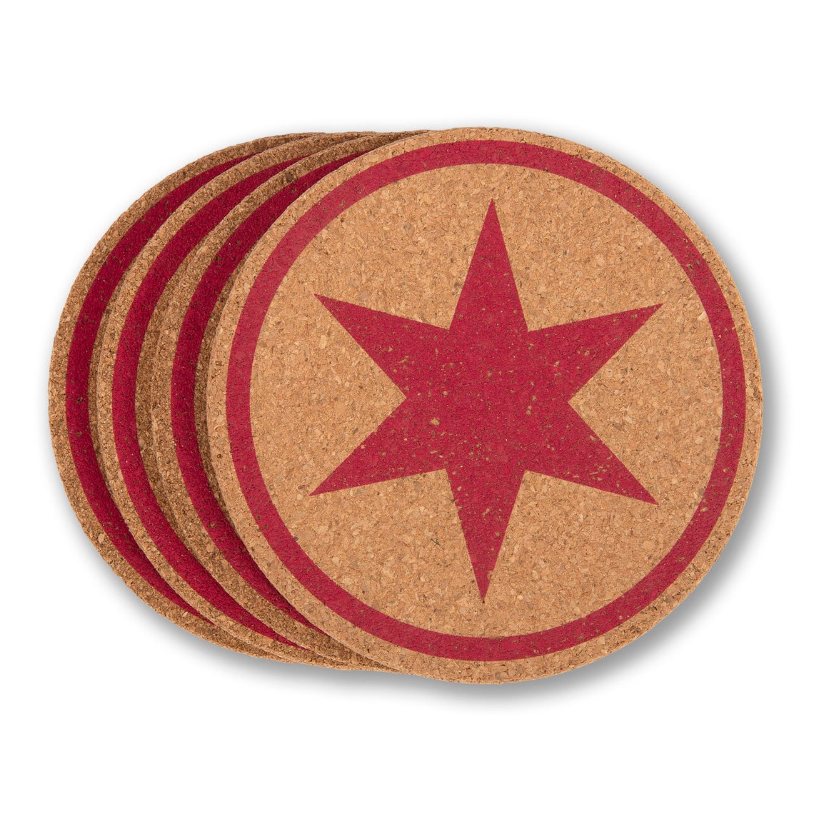 City of Chicago Six-pointed Red Star 4 Diameter Cork - Etsy