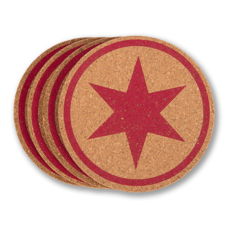 City of Chicago Six-pointed Red Star 4 Diameter Cork - Etsy