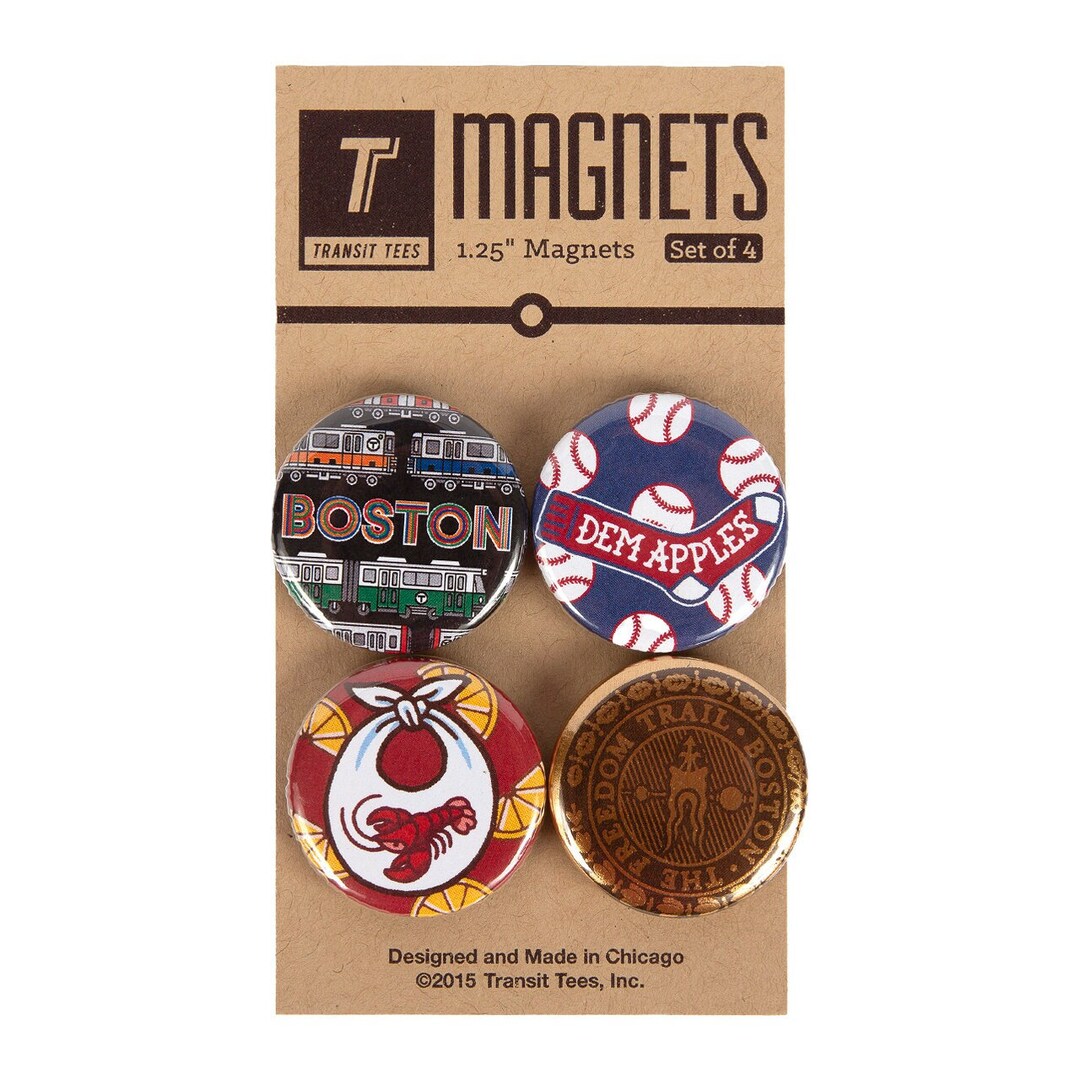Pure Boston Magnet Pack - Boston Magnets, Boston Gift, Boston ...