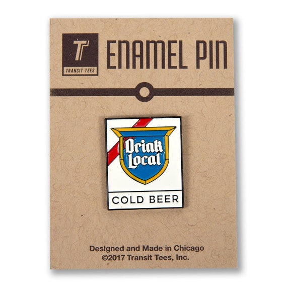 Drink Local Sign Enamel Pin Cast in Black Metal With Soft | Etsy