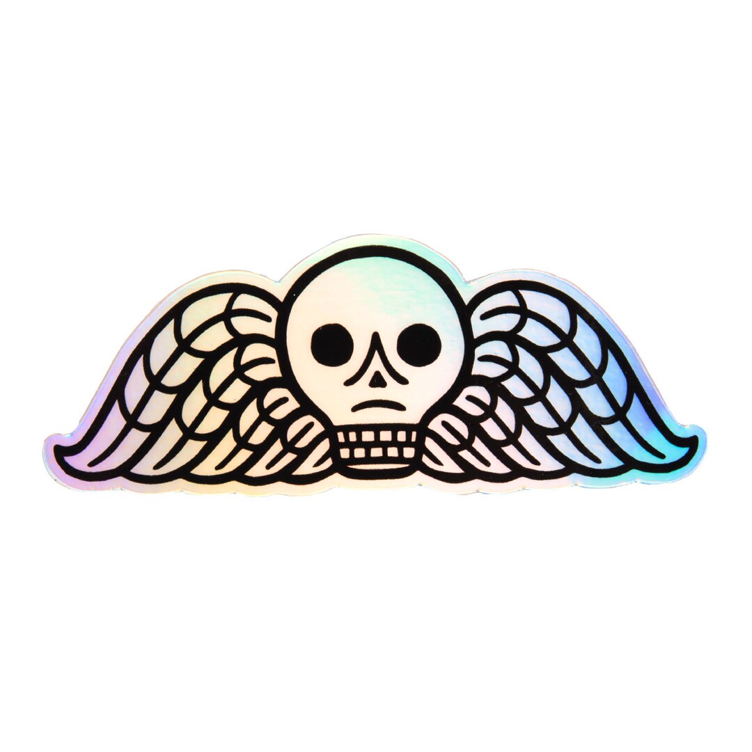Holographic Winged Death Head Sticker - Boston Freedom Trail Sticker ...