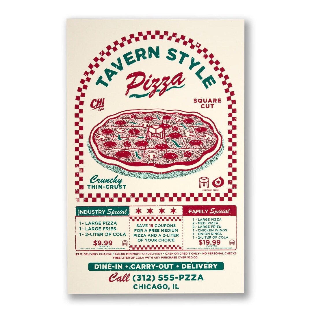 Tavern Style Printed Poster Tavern Style Pizza Poster, Pizza Poster ...