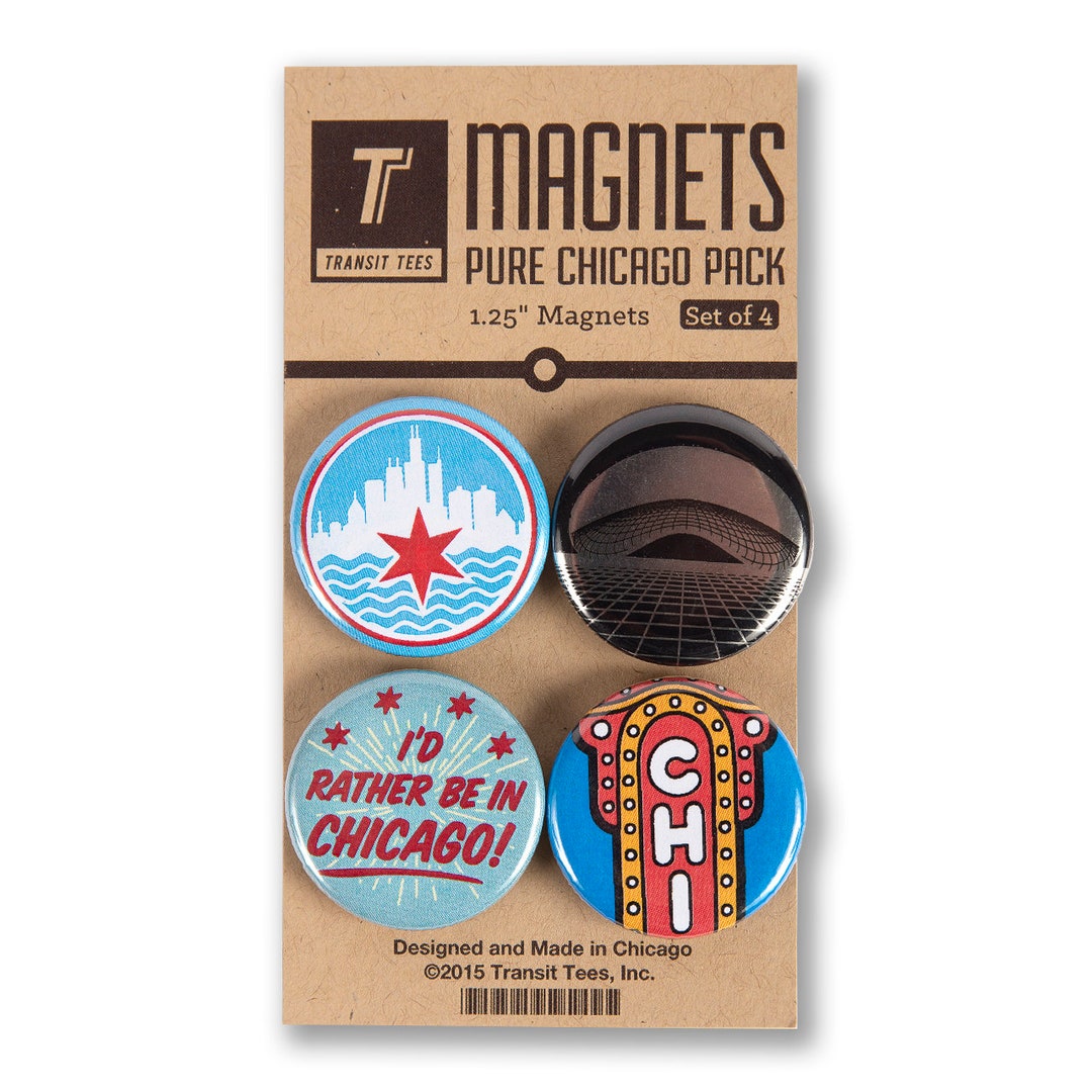 Pure Chicago Magnet Pack - Chicago Gift, Chicago Magnet, Cute Chicago ...