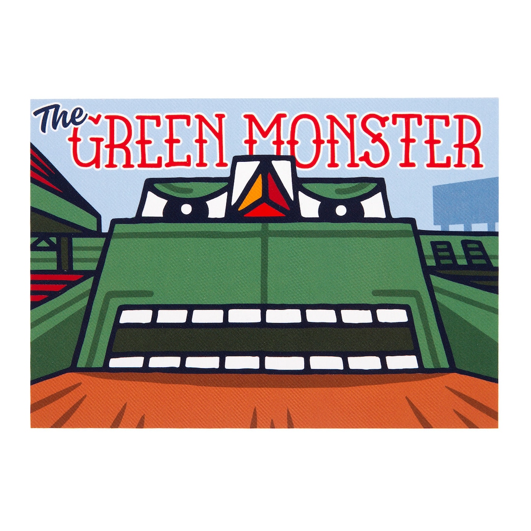 The Big Green Monster Postcard Boston Postcard Baseball - Etsy
