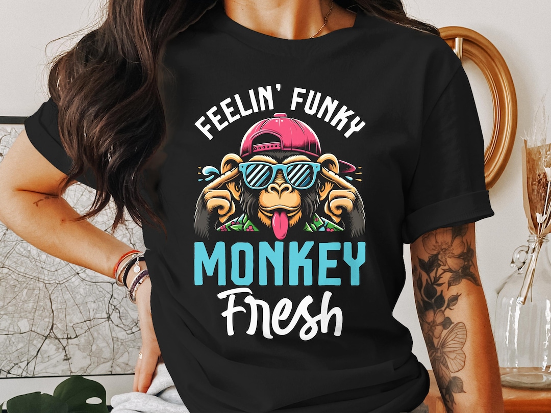Cool Monkey T-shirts, Funny Animal Tee, Summer Vibes Graphic, Hip Hop ...