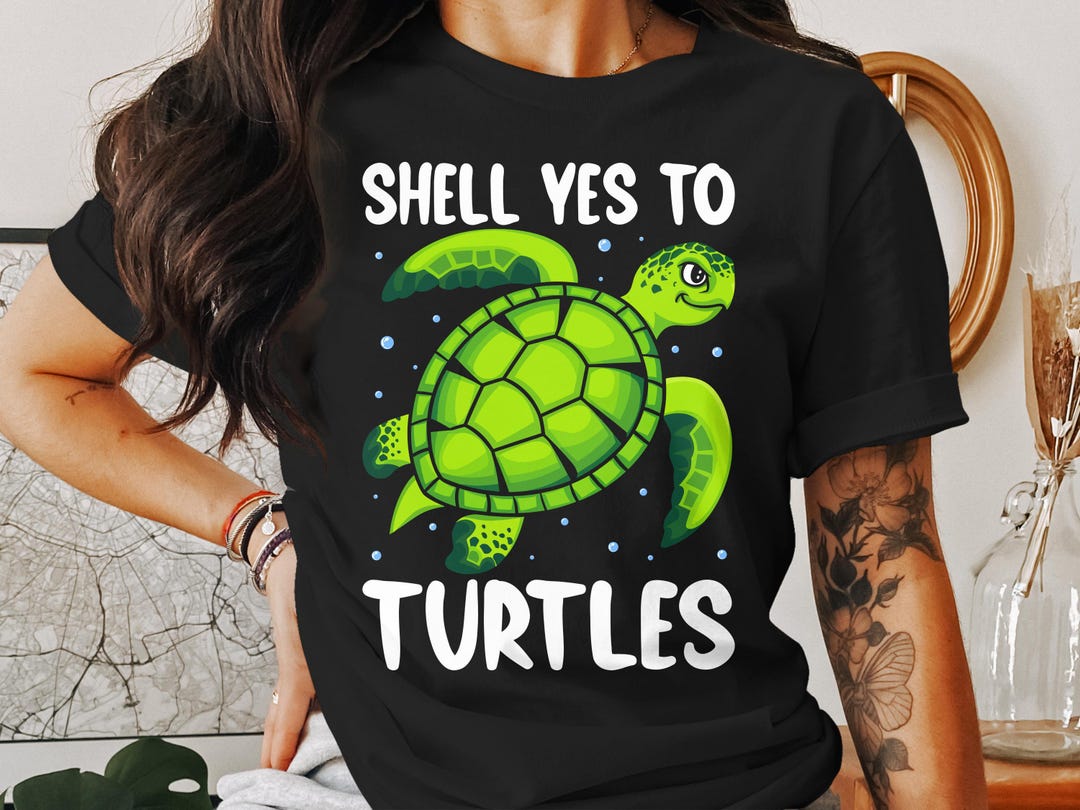 Cute Sea Turtle T-shirts, Green Turtle Graphic Tee, Ocean Lover Gift ...
