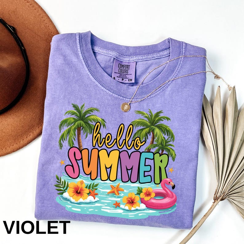 Comfort Colors® Hello Summer Shirt, Beach Shirts, Cute Shirts, Tshirt ...