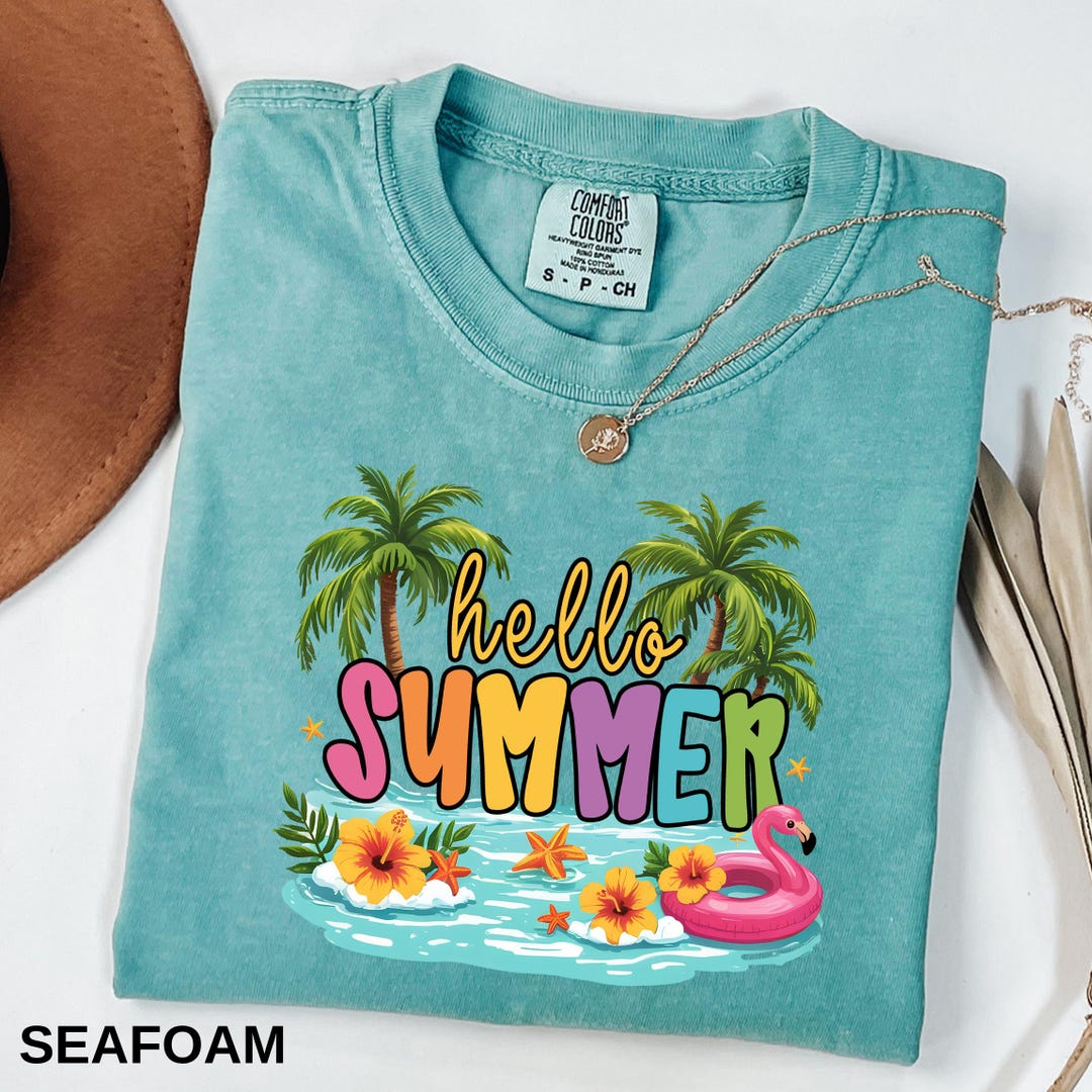 Comfort Colors® Hello Summer Shirt, Beach Shirts, Cute Shirts, Tshirt ...