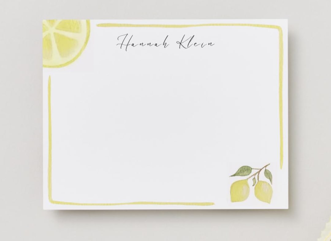 Personalized Lemon Stationery | Lemon Note Card | Lemon Stationery ...