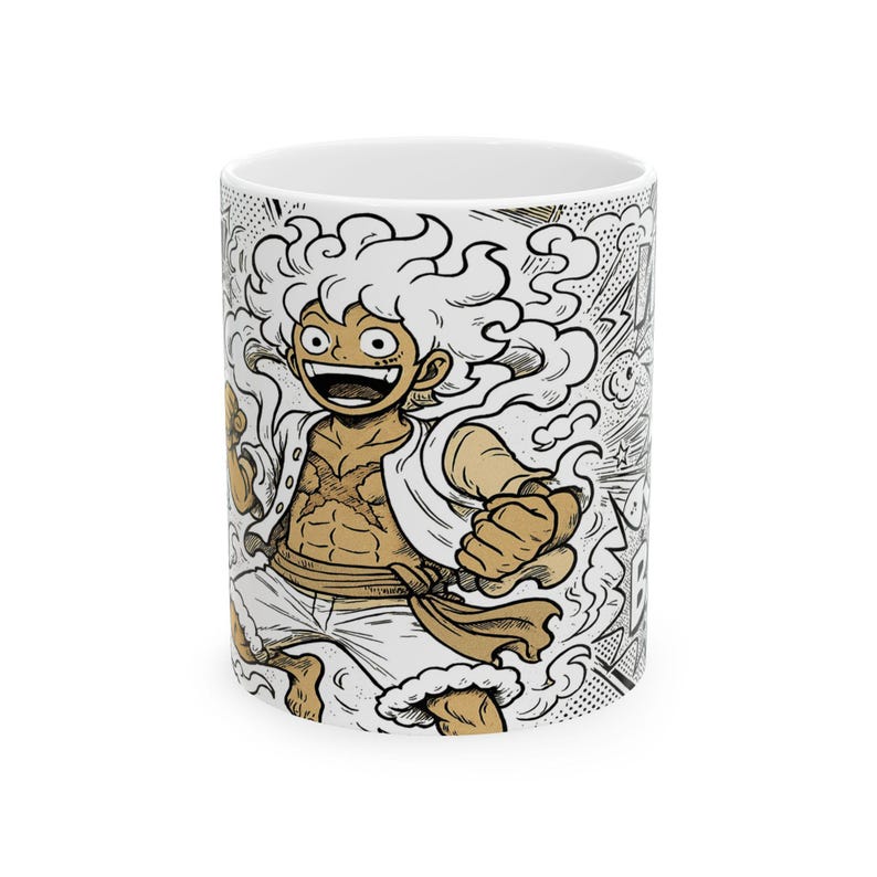 Luffy Gear 5 Inspired Mug, Anime Coffee Cup, One Piece Fan Gift, Manga ...
