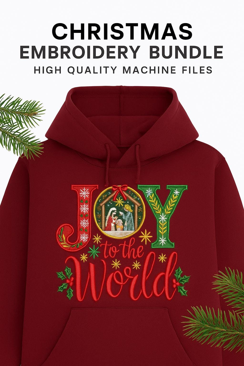 17 Festive Digital Pattern, Christmas Embroidery Bundle, Santa Claus ...