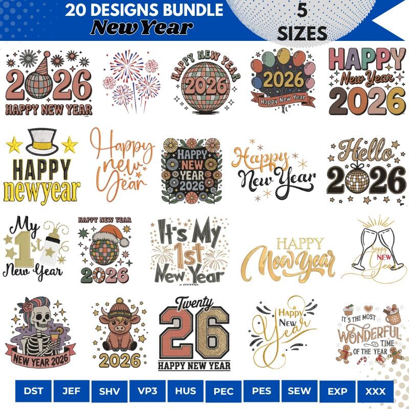 New Year Embroidery - Etsy