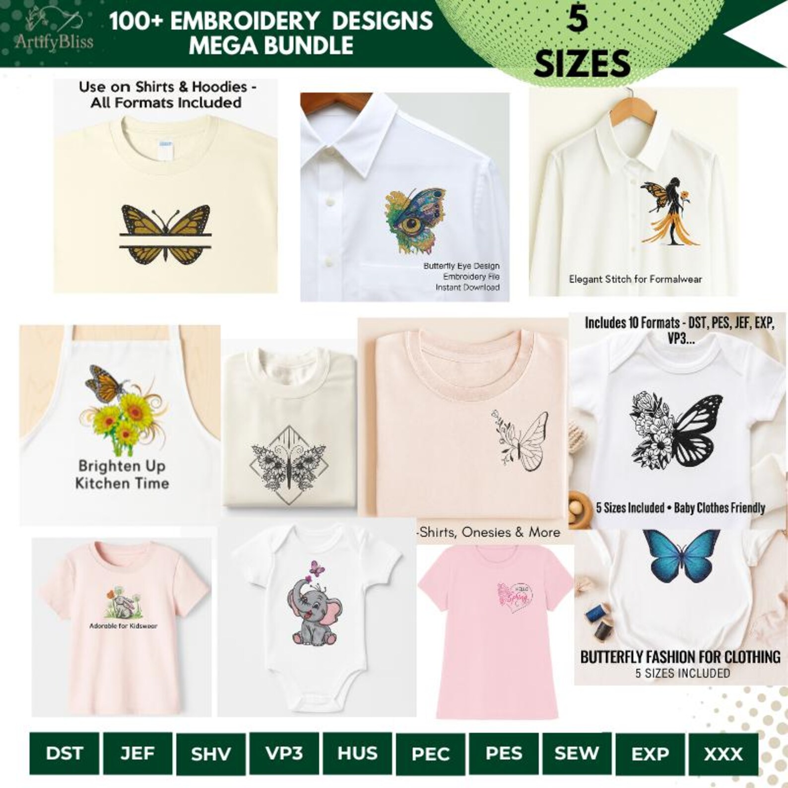 108 Butterfly Embroidery Designs Bundle, Butterfly Embroidery Design ...