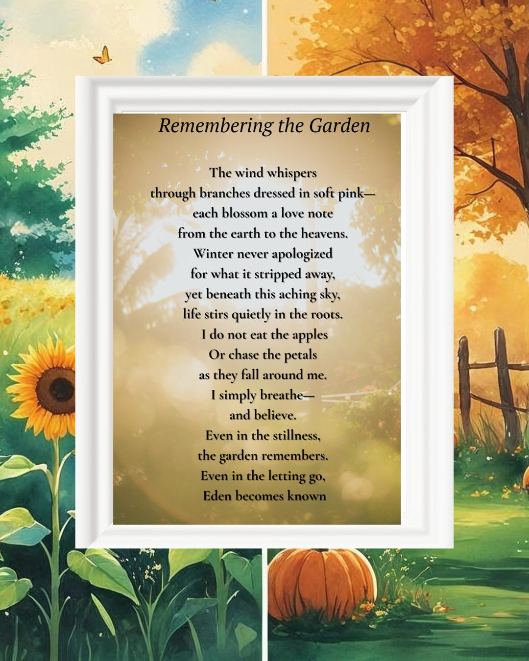 Remembering the Garden – Printable Nature-inspired Poem, Spiritual ...