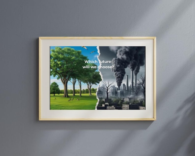 Climate Change Art | Earth Art Printable | Climate Poster “which Future ...