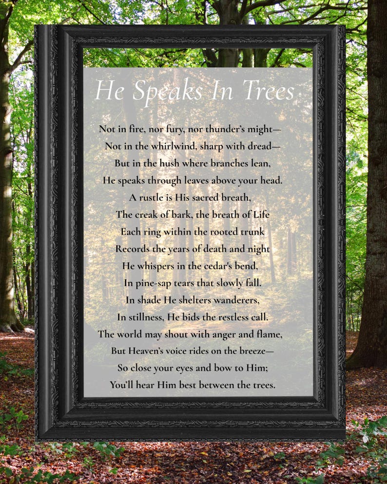 He Speaks in Trees – Spiritual Nature Poem Printable | Christian Poetry ...