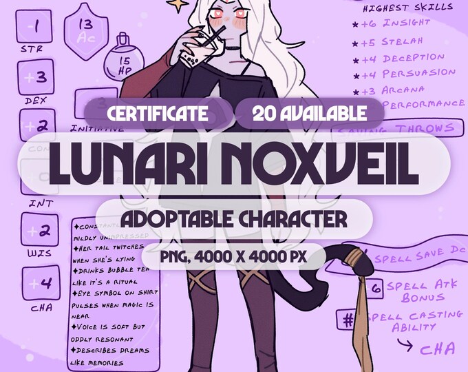 Adoptable Character | Female Original Character Reference Sheet | Cute ...
