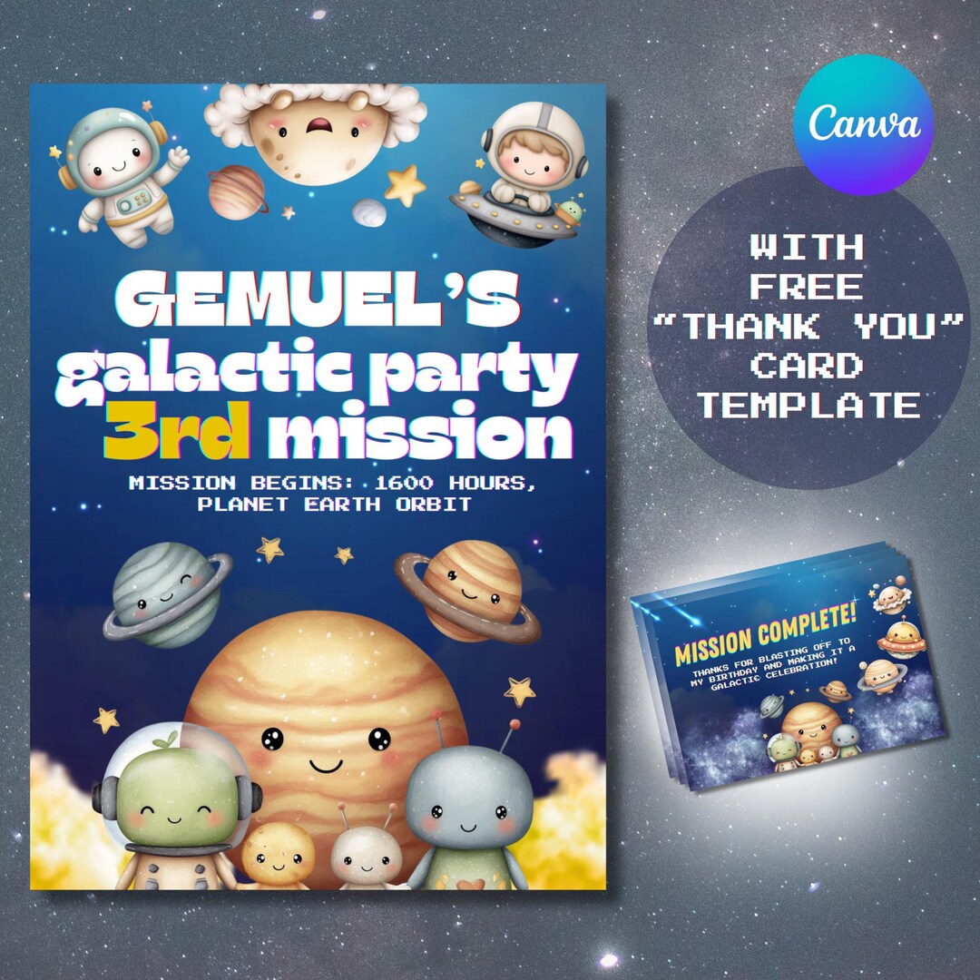 Plantilla de invitación de cumpleaños de extraterrestre galáctico ...