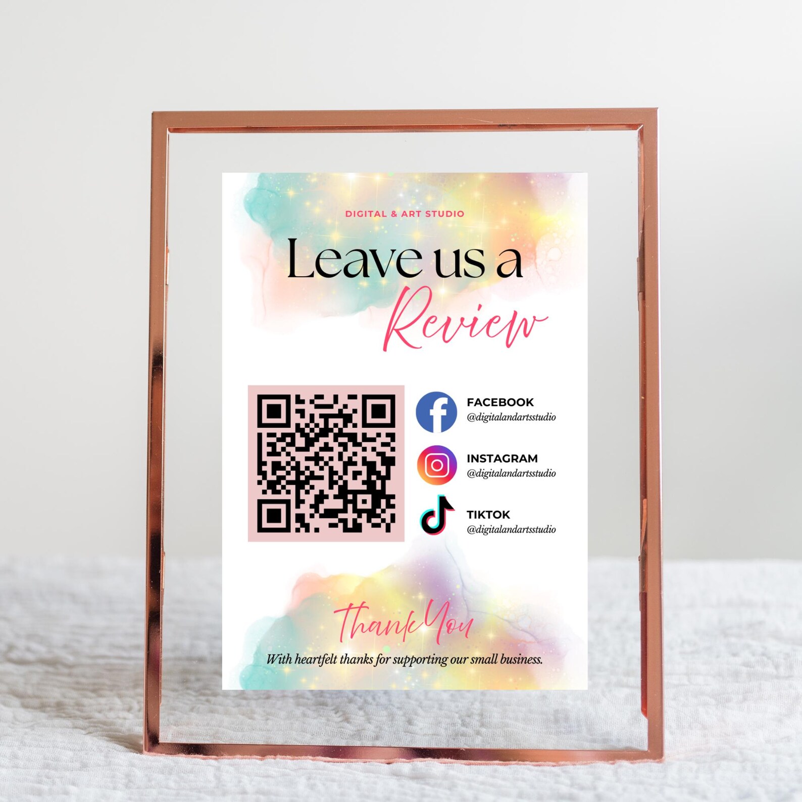 Editable QR Code Sticker Scan to Leave A Review Google Review Sign ...