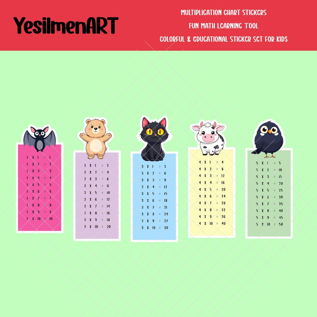 Times Table Stickers for Kids – Easy Math Practice | Printable Stickers ...