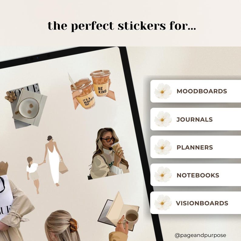 That Girl Stickers | Aesthetic Stickers | Beige Stickers | PNG Sticker ...
