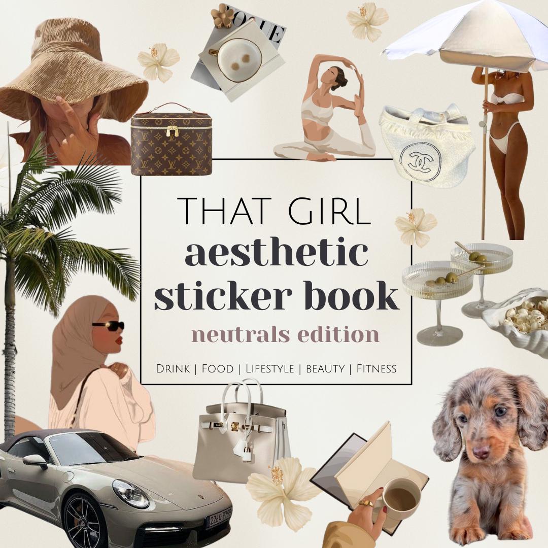 That Girl Stickers | Aesthetic Stickers | Beige Stickers | PNG Sticker ...