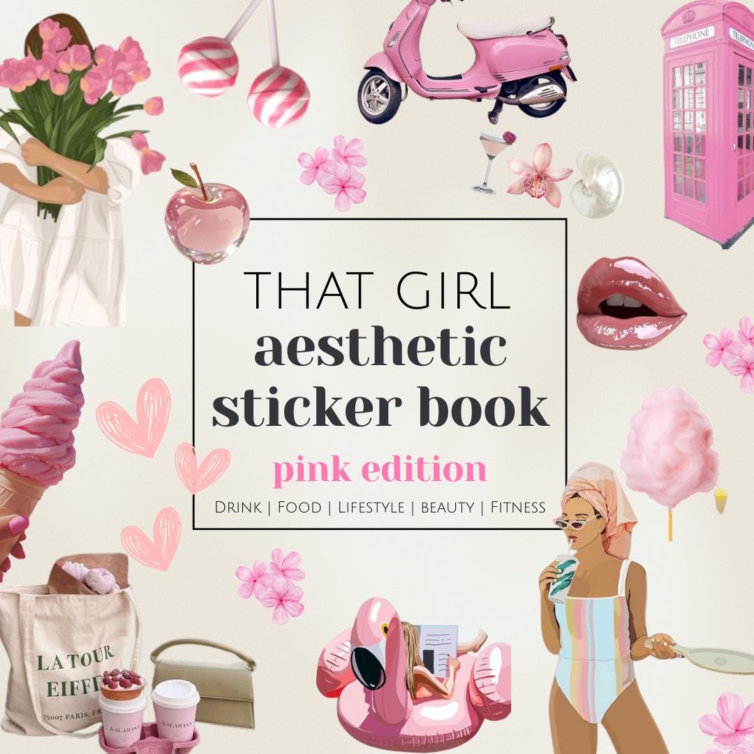 Pink Digital Stickers, THAT GIRL Pink Aesthetic Stickers, Clean Girl ...