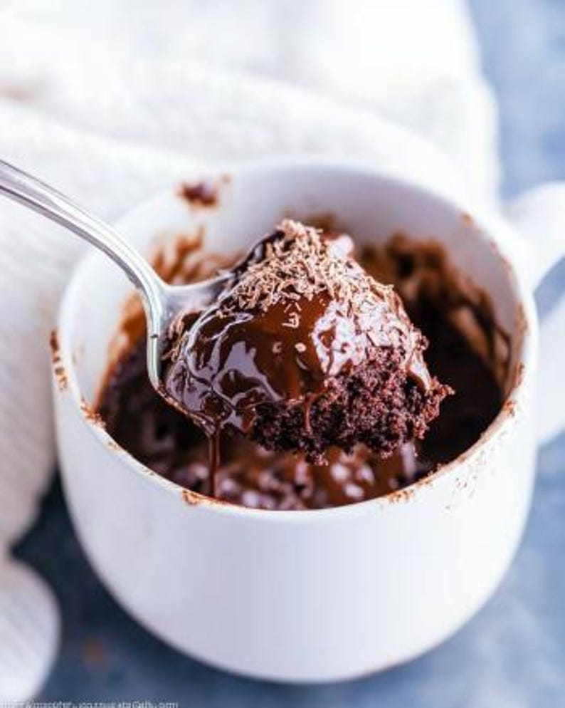 The Best Chocolate Lava Mug Cake Printable Recipe PDF Download - Etsy