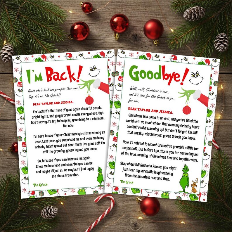 EDITABLE Letter From Grinch, Grinch Arrival Letter, Official Letter ...