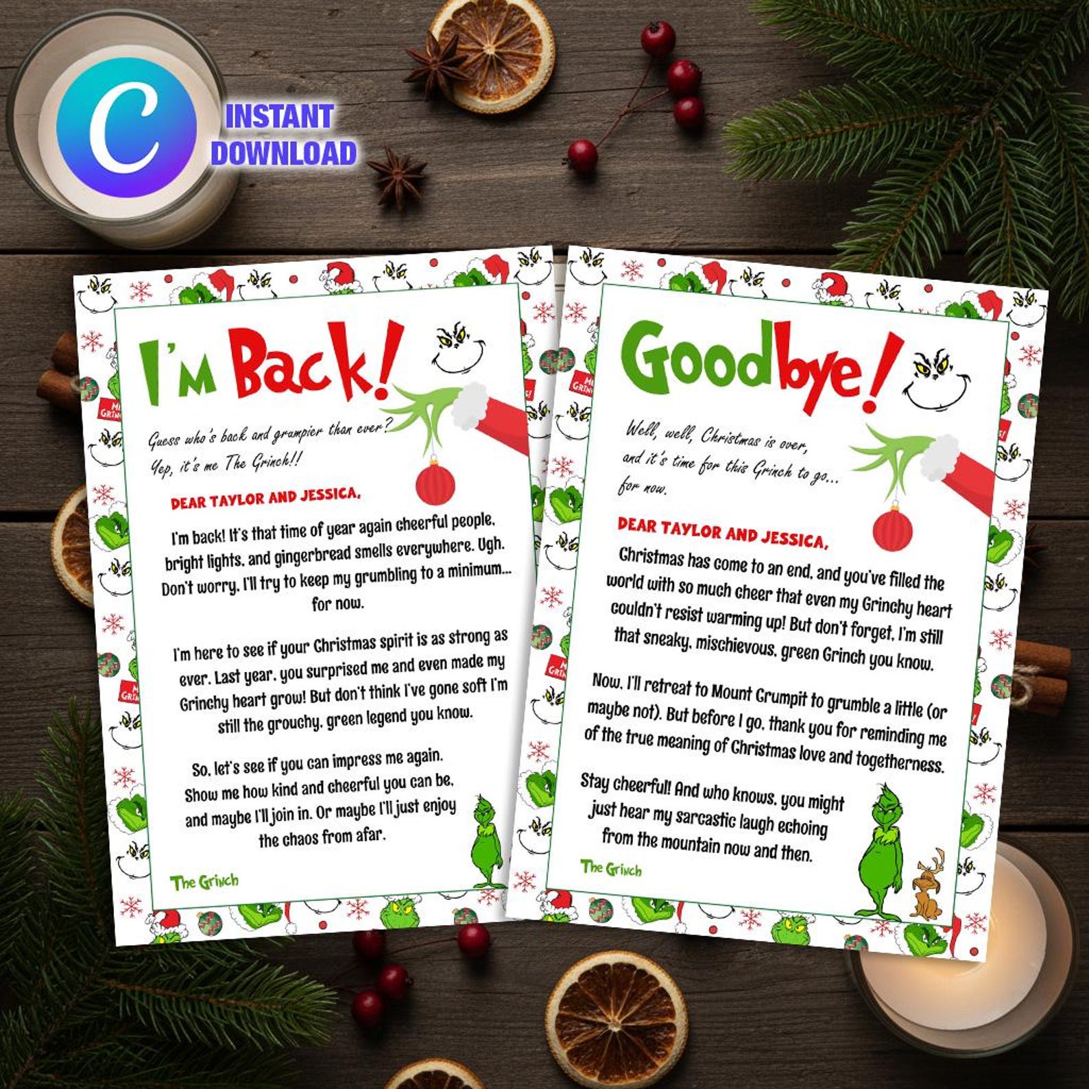 EDITABLE Letter From Grinch, Grinch Arrival Letter, Official Letter ...