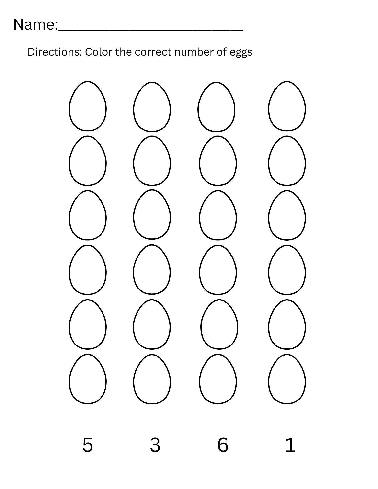 Easter Preschool / Kindergarten Math Worksheets | Counting, Tracing ...