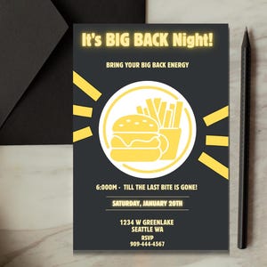 Editable Back Big Energy Invitation | Big Back Invite | It's Big Back ...