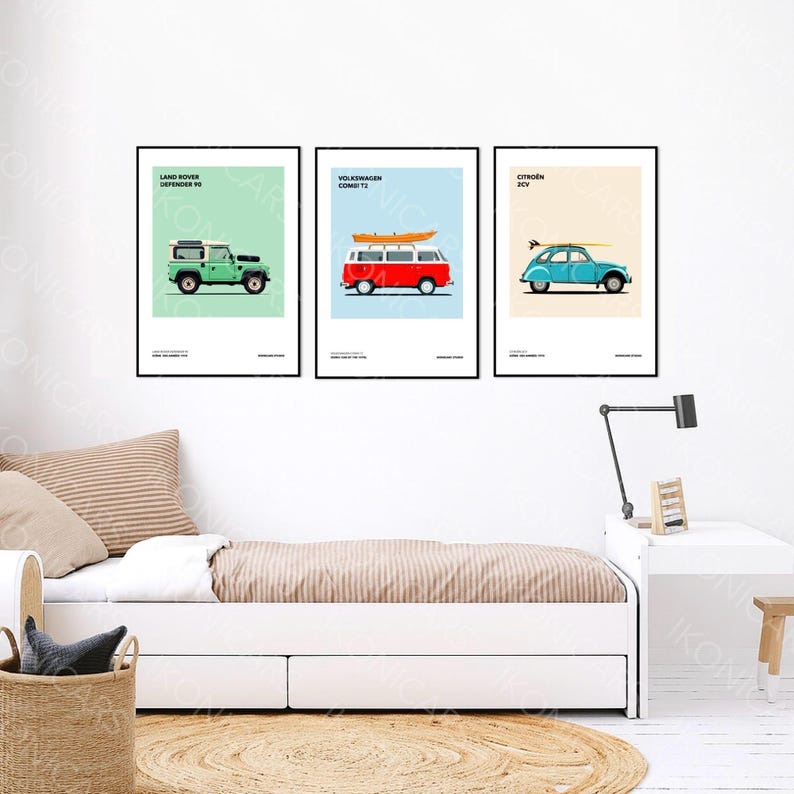Affiche Combi T2, Poster Coloré Minimaliste, Affiche Good Vibes ...