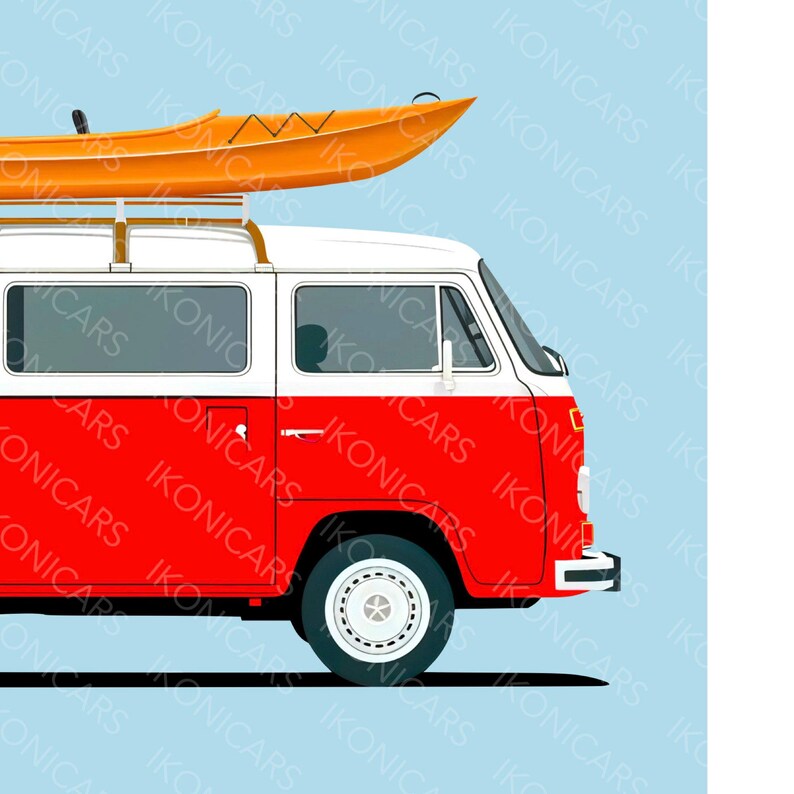 Affiche Combi T2, Poster Coloré Minimaliste, Affiche Good Vibes ...