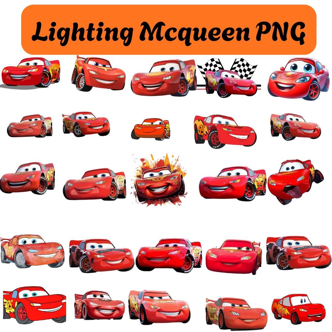 Lightning Mcqueen PNG Bundle: Cars Sublimation Design (digital Download ...