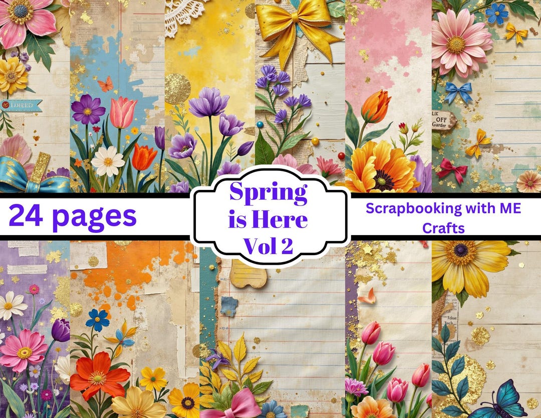 Spring is Here Vol 2 Junk Journal Printable Kit – 24 Spring Floral ...