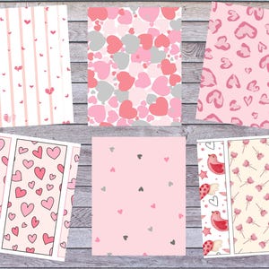 Hearts A Flutter Valentine Digital Paper Pack | Pink Heart Backgrounds ...