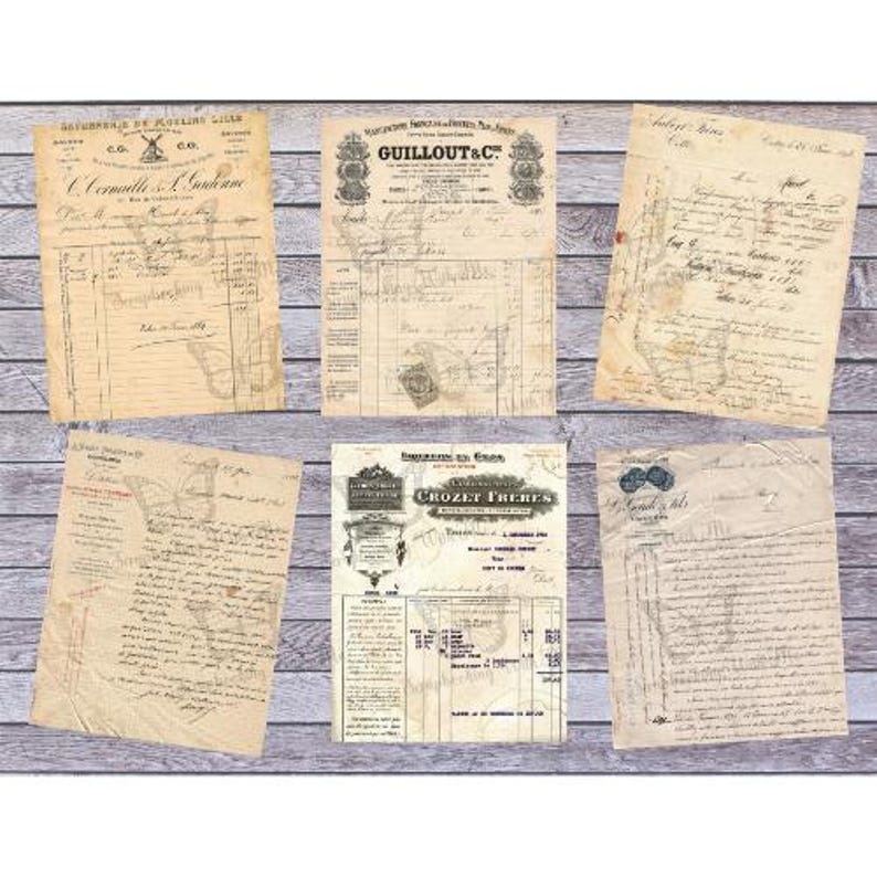 Vintage French Documents, Document Downlaods, French Ephemera, French ...