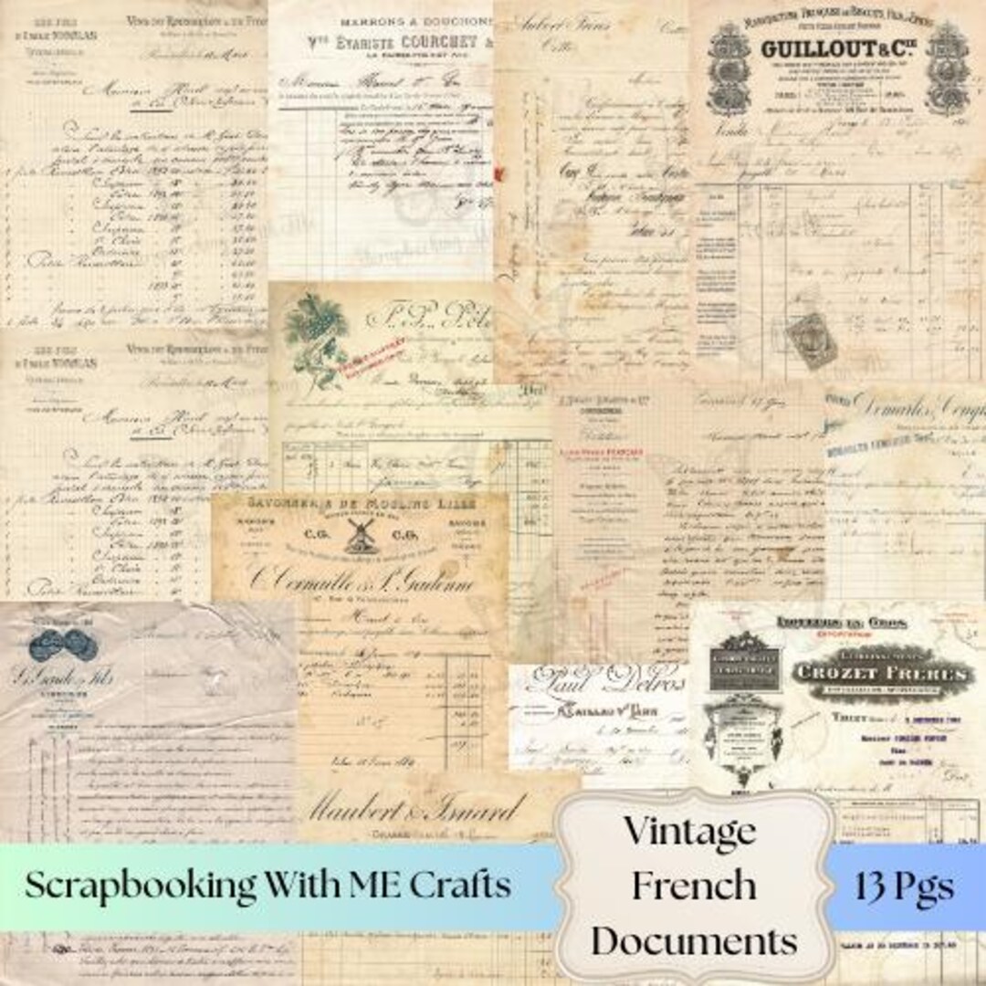 Vintage French Documents, Document Downlaods, French Ephemera, French ...