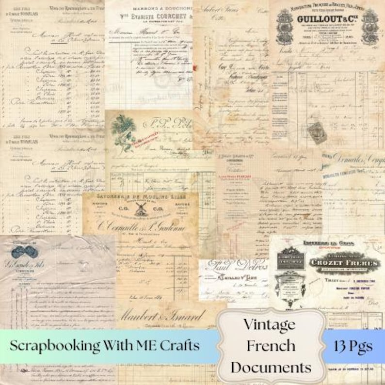 Vintage French Documents, Document Downlaods, French Ephemera, French ...
