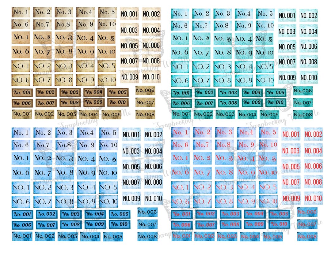 Number Labels – 4 Page Download, 1 Bonus Page, Number Labels in Various ...