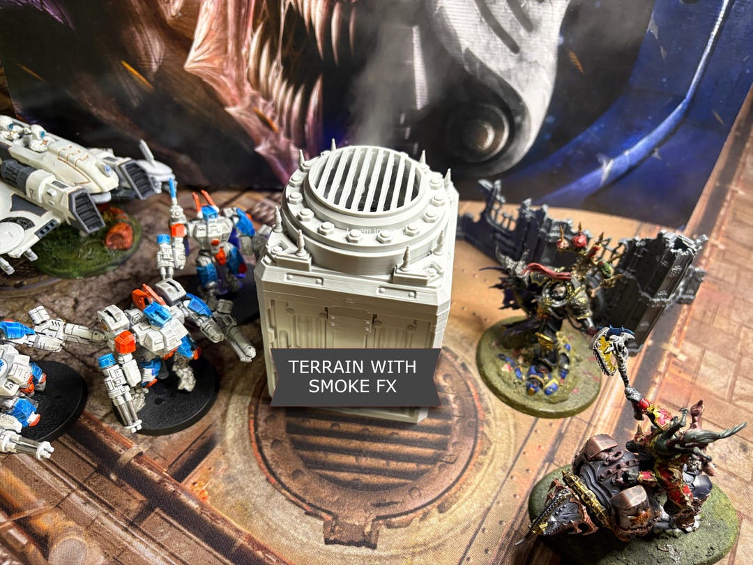 Smoke Effect Chimney Terrain | Modular 3” Stack for Warhammer 40K & Sci ...