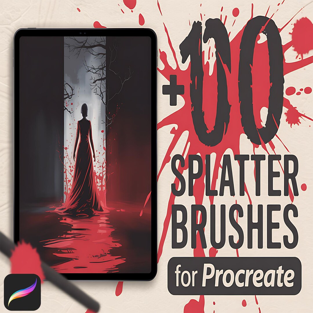 100+ Procreate Blood Splatter Stamps, Halloween Spooky Horror ...