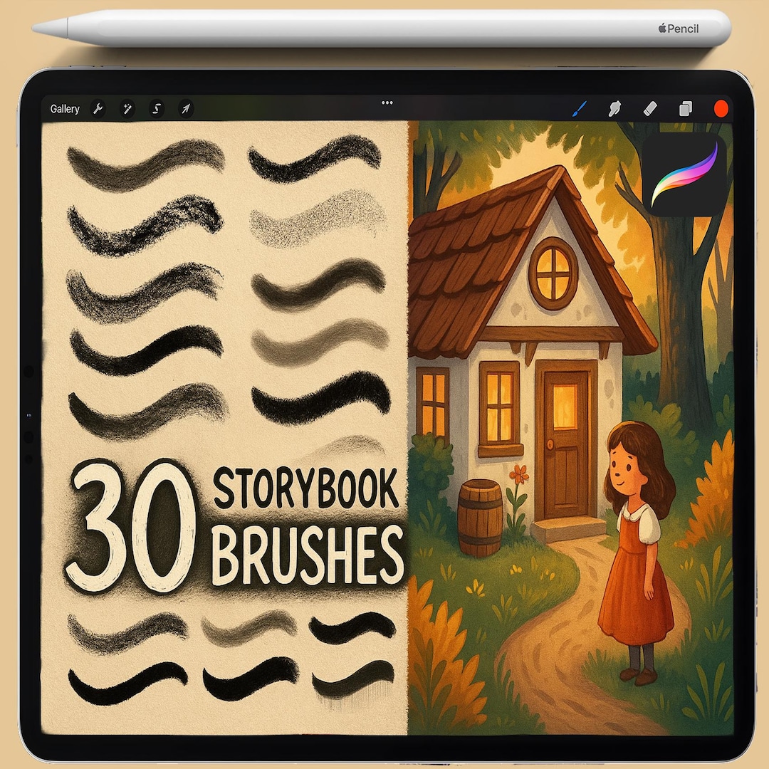 Storybook Procreate Brushes, Texture Brushes, Digital Art Brushes ...
