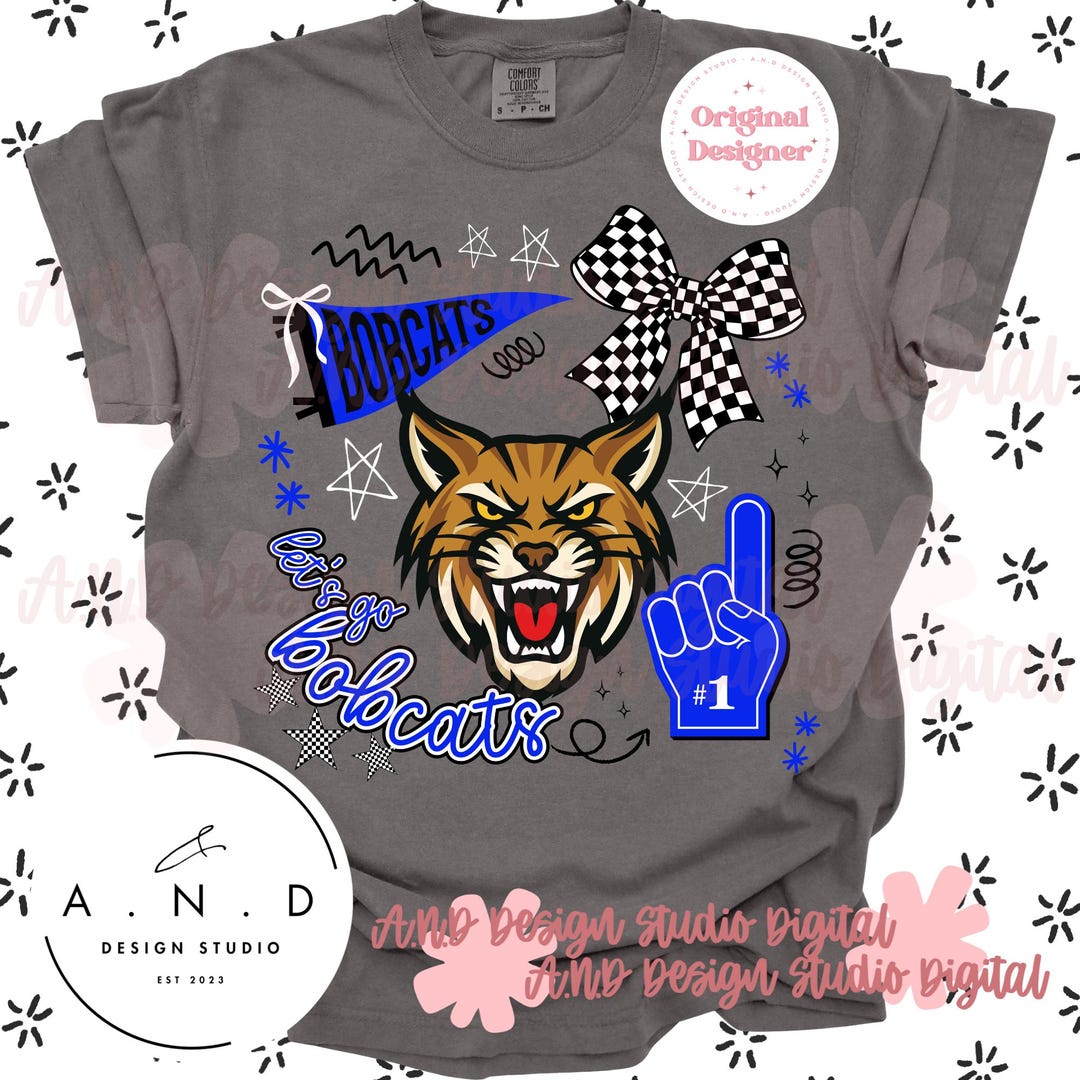 Bobcats Doodle PNG- Blue - Etsy