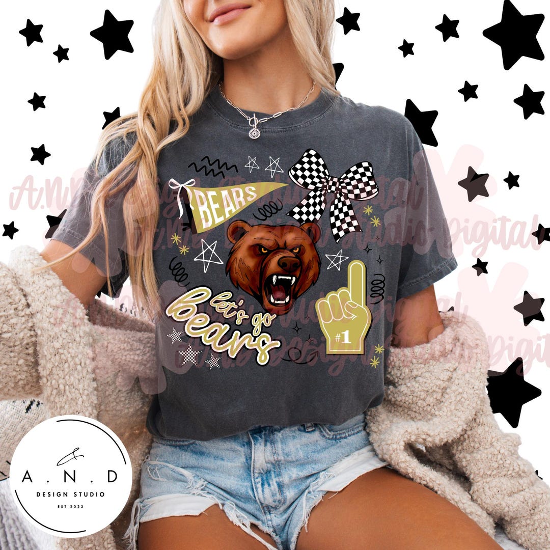 Bears Doodle PNG- Vegas Gold - Etsy