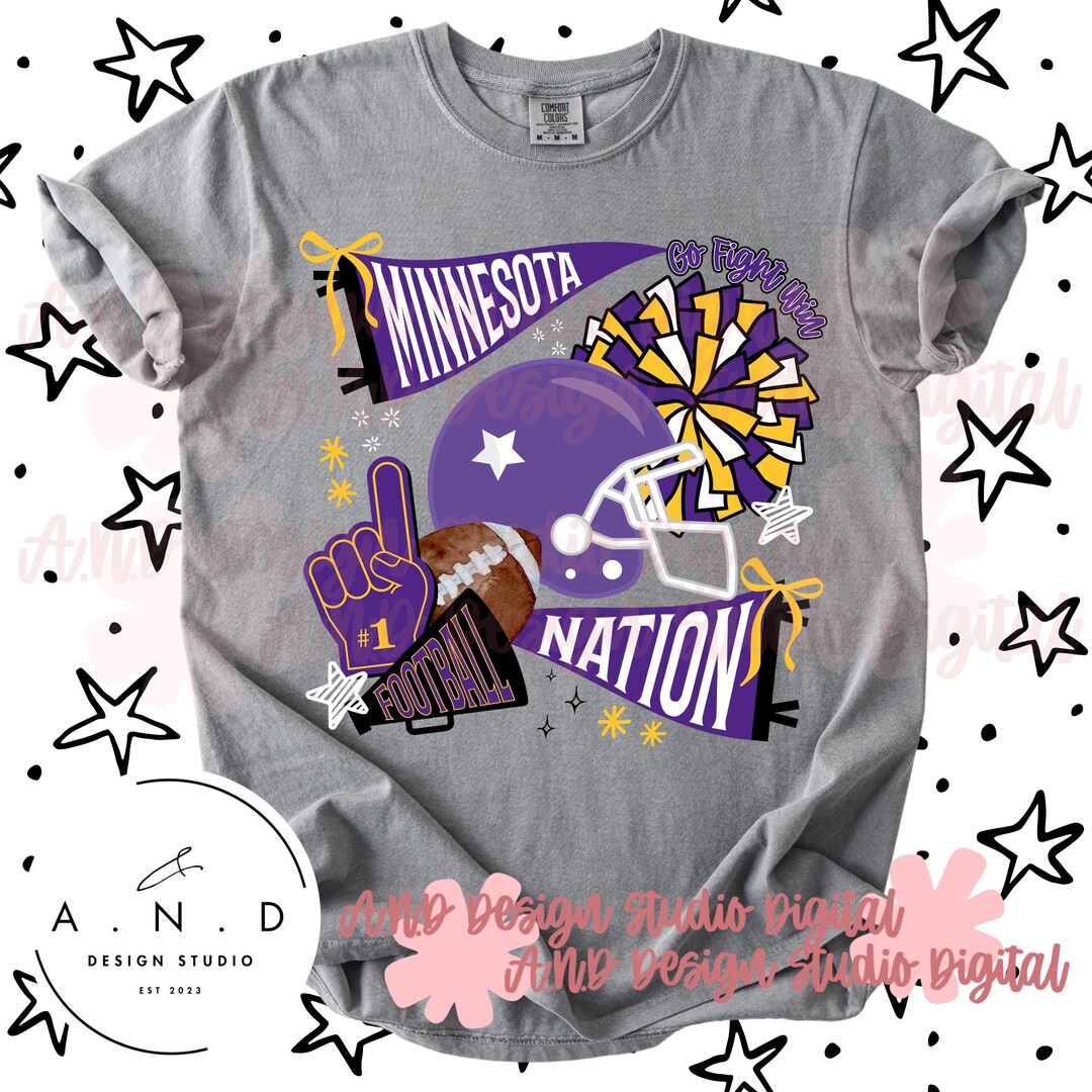 Minnesota Nation Football Doodle PNG - Etsy
