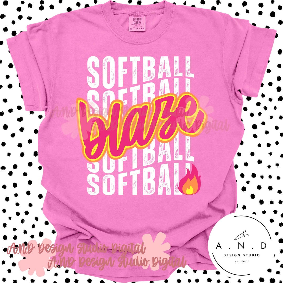 BLAZE Softball Wavy - PNG - Etsy
