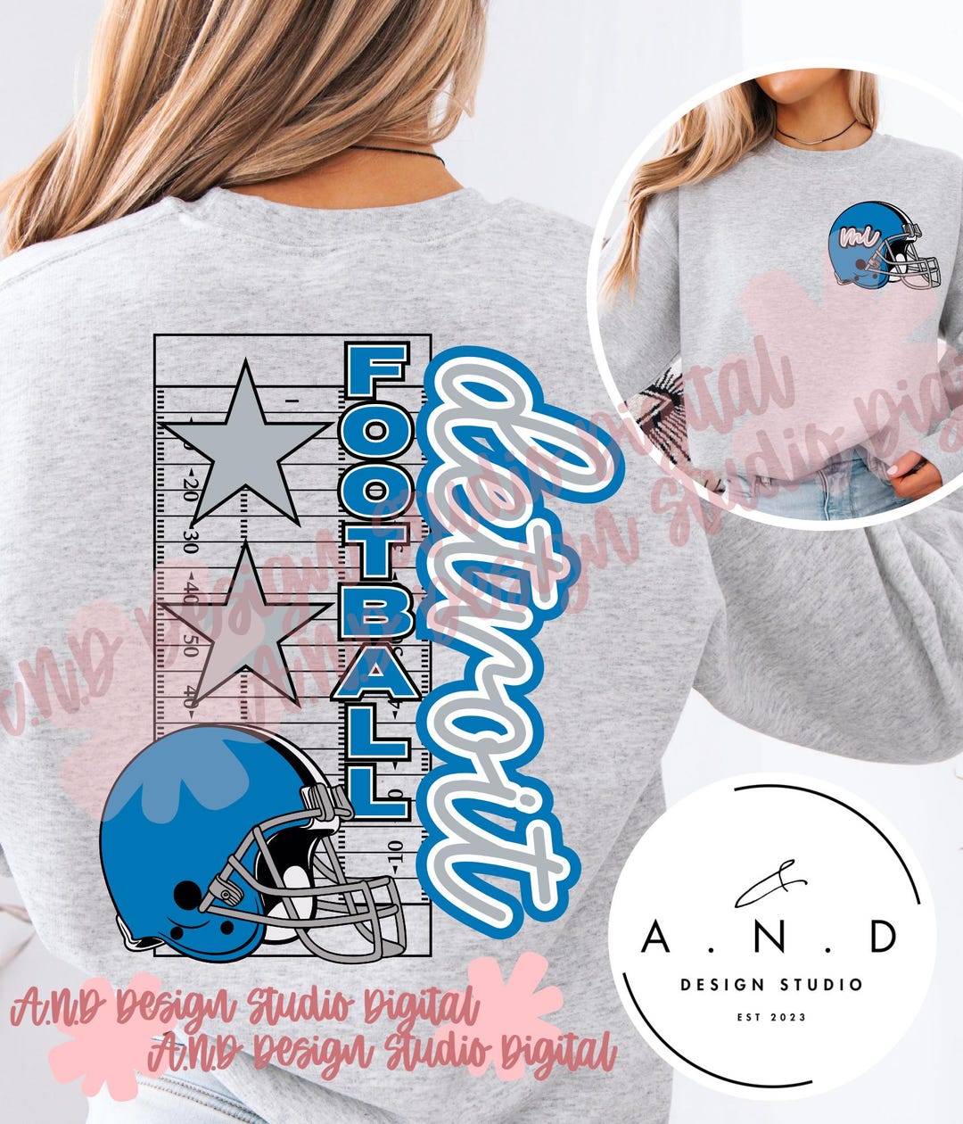 Detroit Football Doodle PNG - Etsy